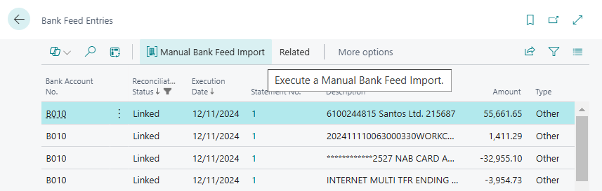 Bank Feed Troubleshooting